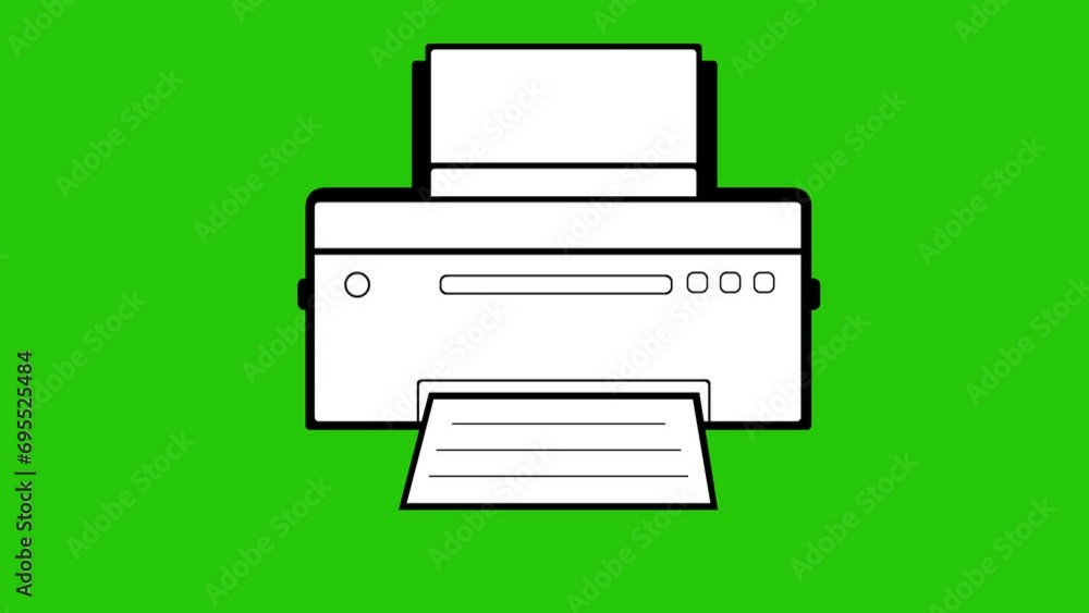 Vidéo Stock video drawing animation of printer printing a sheet of ...