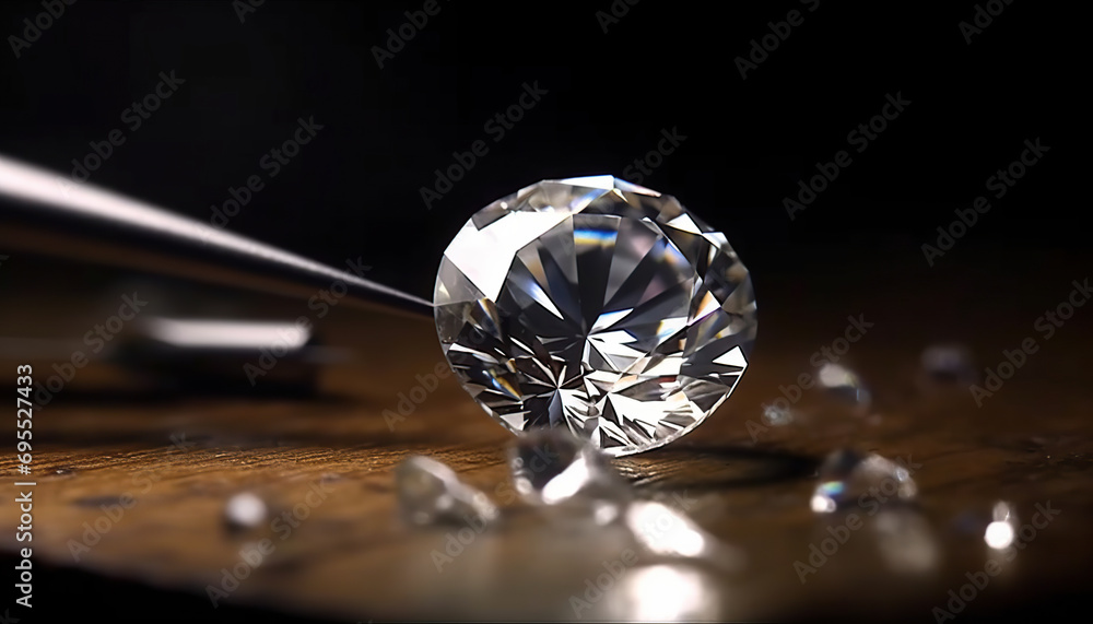 diamond cutting and polishing factory, processes raw diamonds Stock ...