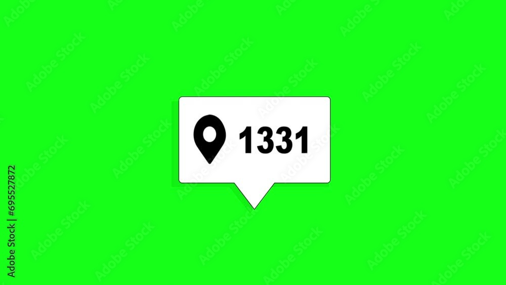 4K motion graphic animation of pop up search location icons counter ...