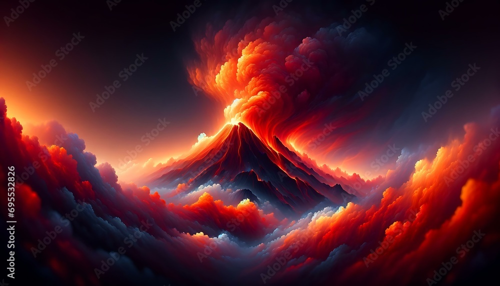 Gradient color background image with a fiery volcano eruption theme ...