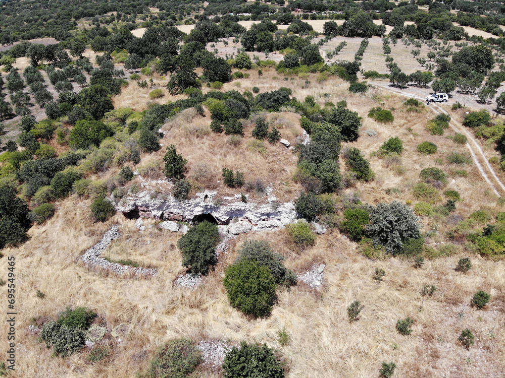 The ancient city of Alexandria Troas, located in Canakkale, Turkey, is ...