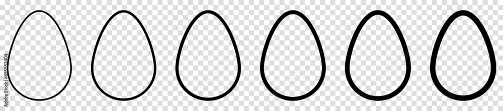 Set of egg icons. Egg outline collection. Vector illustration isolated ...