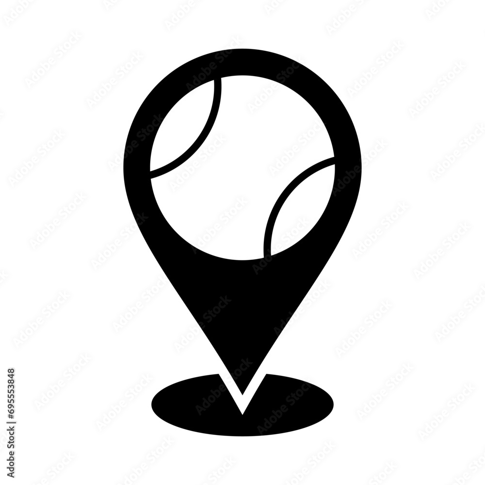 tennis ball map pin, map pin icon Stock Vector | Adobe Stock