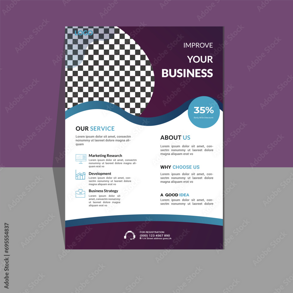 flyer templetes, vector template in A4 size, flyer template design for ...