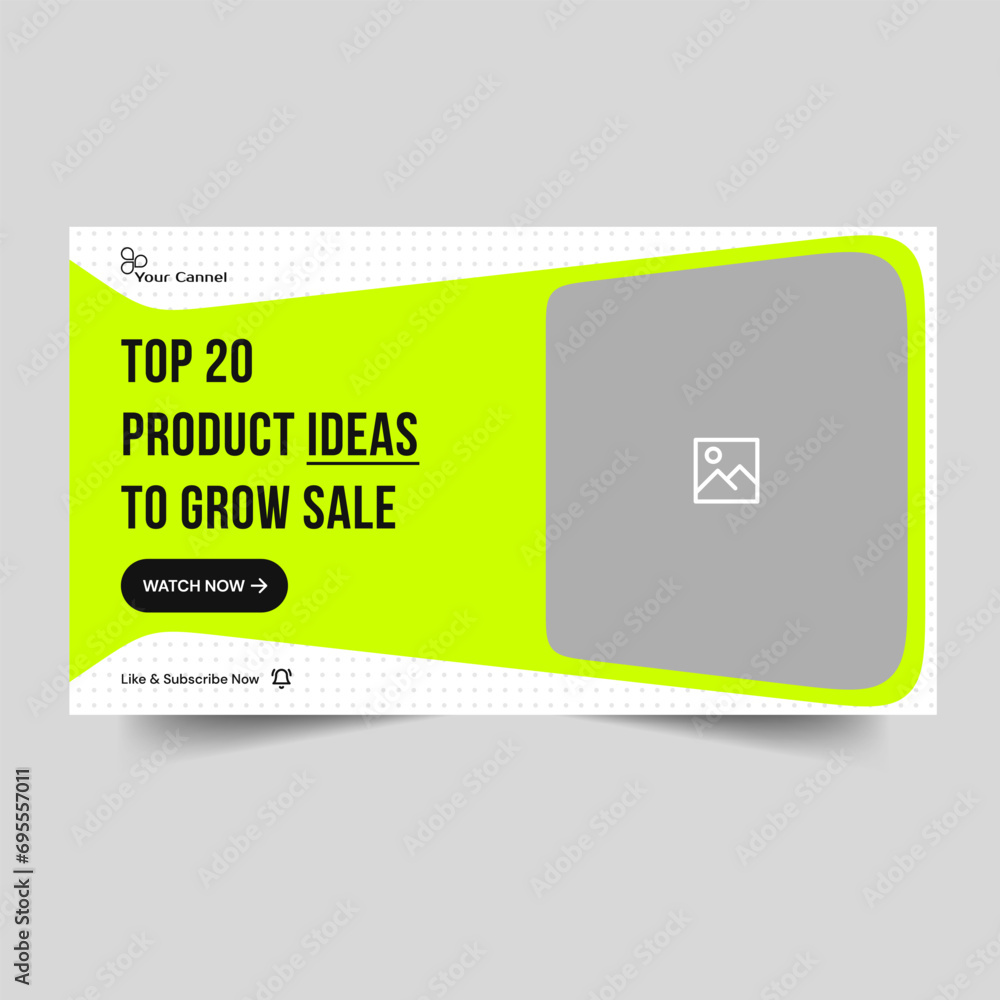 Minimalist business product idea thumbnail banner design, product ...