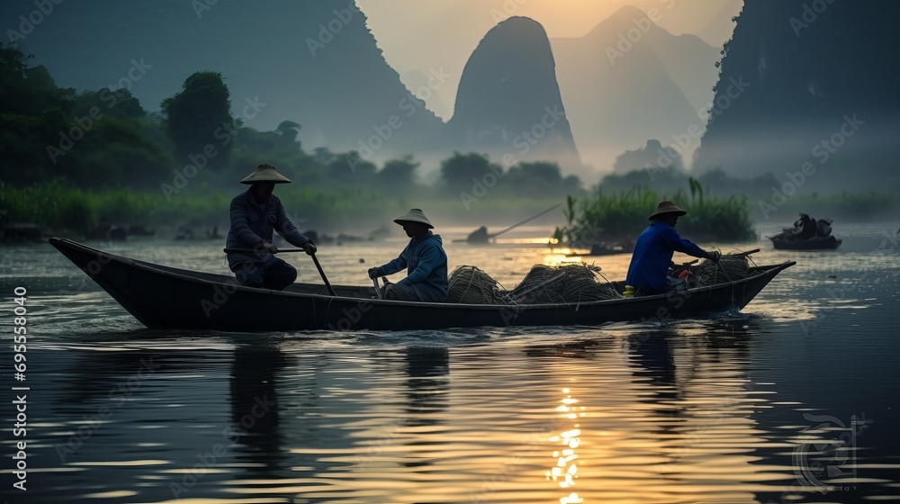 The cascade boat is a clean, natural, and rural vessel. Stock Photo ...