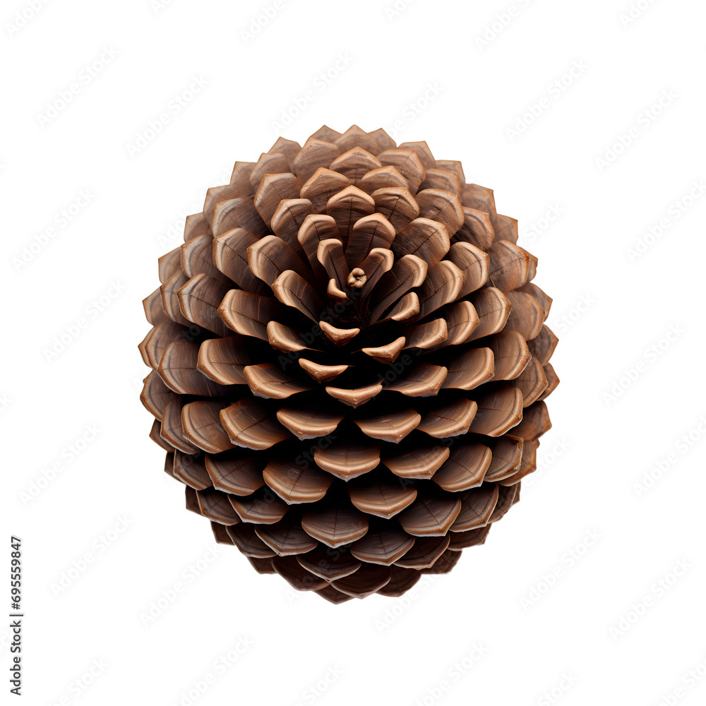 Pine cone top view isolated on transparent background, cut out, png ...