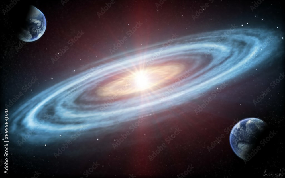 Solar System - Sun, stars and galaxies in space showing the beauty of ...