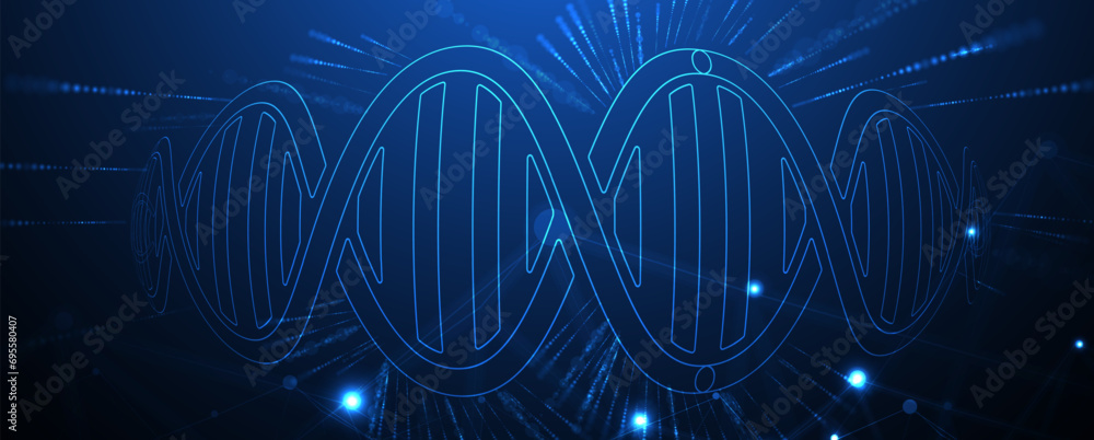 Abstract artificial intelligence DNA technology. Science and social ...