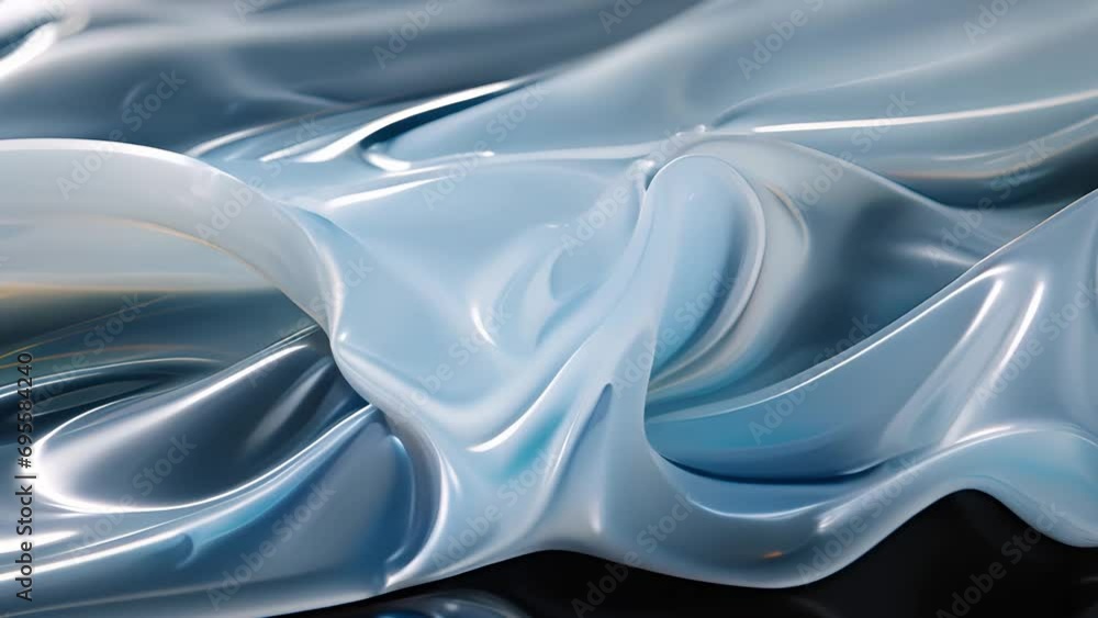 Transparent plastic wrap dark blue background. Abstract design. Moving ...