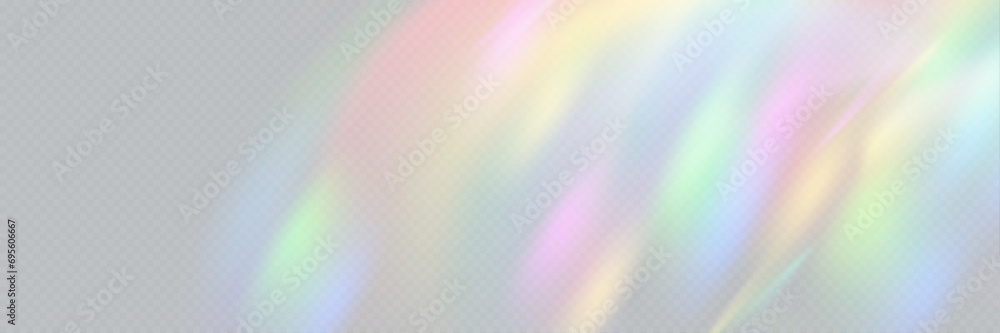 Rainbow light prism effect, transparent background. Hologram reflection ...