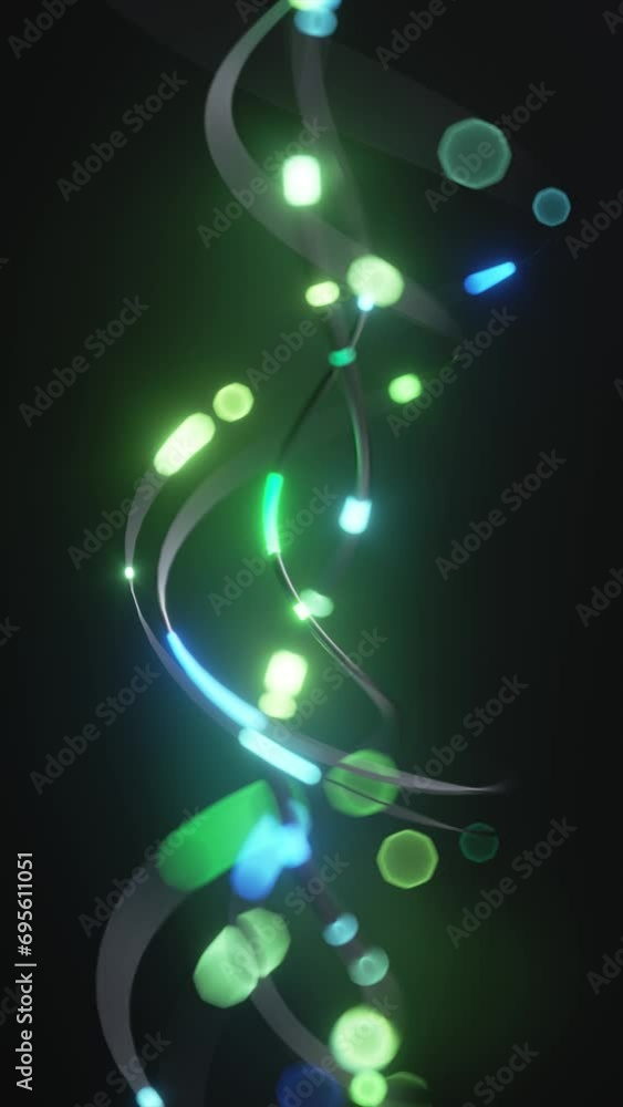 3d cycled vertical video, abstract technology background with moving ...