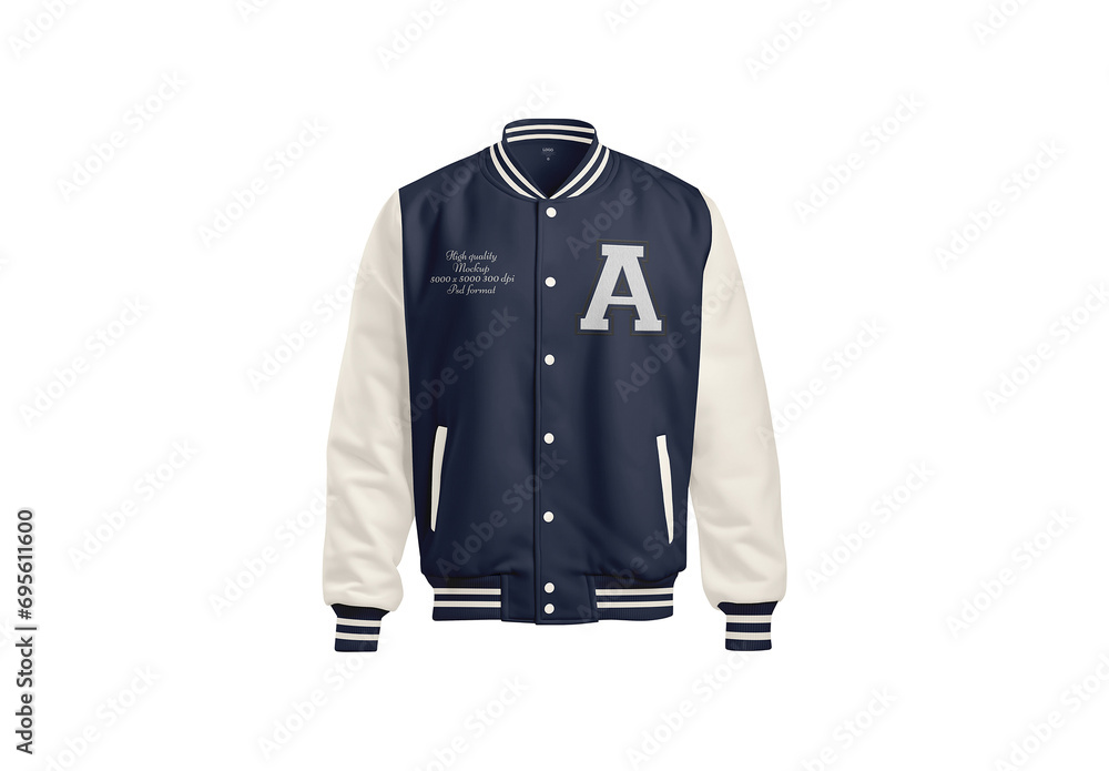 Varsity Jacket Mockup - Front View Stock Template | Adobe Stock