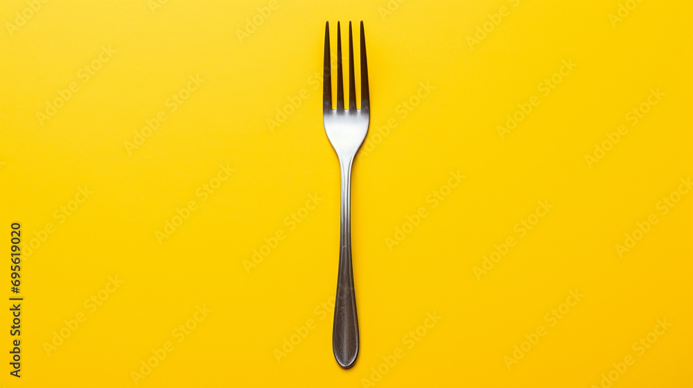 The fork against the yellow background was a symbol of simplicity and ...