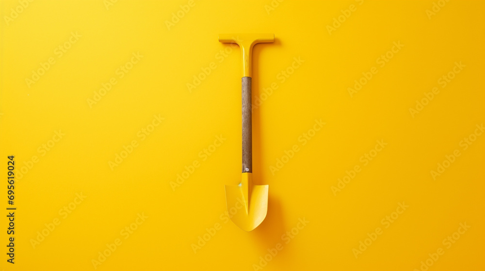 The hoe against the yellow background was a symbol of hard work and ...