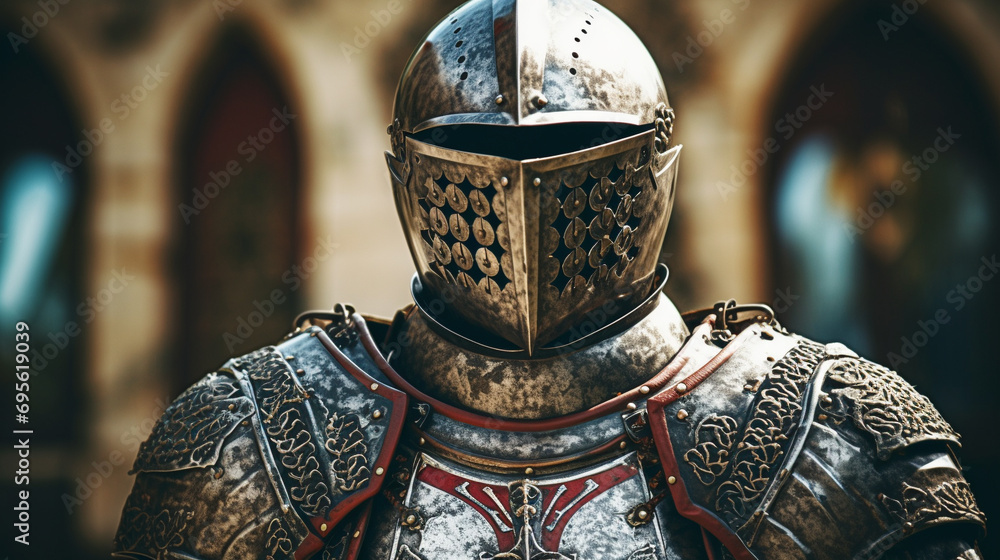 The knight's plate armor was heavy and cumbersome, but it saved his ...