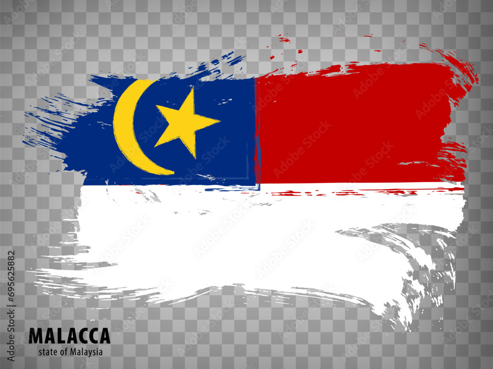 Flag Malacca brush strokes. Flag Malacca State on transparent background for your web site ...