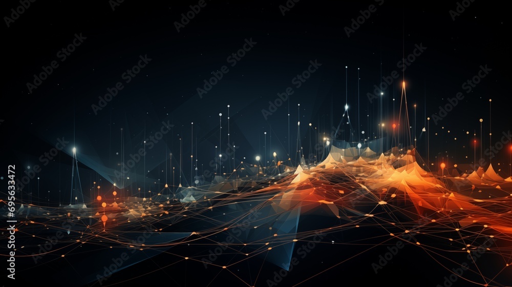 Intriguing illustration with abstract cyber pathways intertwined ...