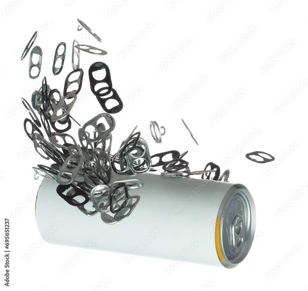 Can Caps fly in mid air, aluminium canned cap falling scatter, recycle ...