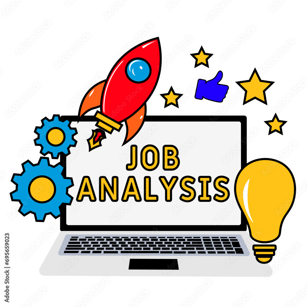 Job Analysis payment concept vector illustration with keyword, people ...