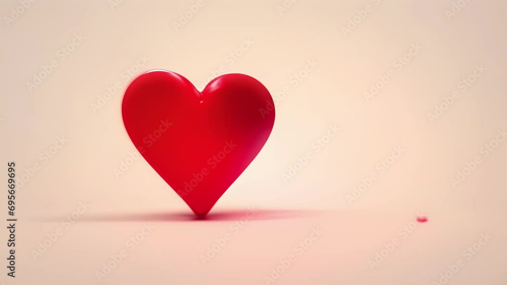 Minimal animation of a handdrawn heart beating slowly and steadily ...