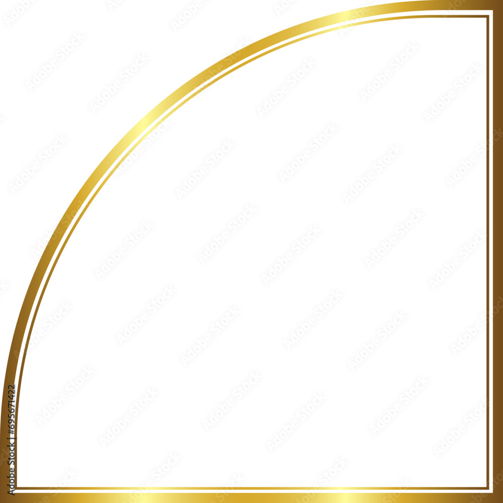 Quadrant Shape Gold picture frame luxury golden frame gold border ...