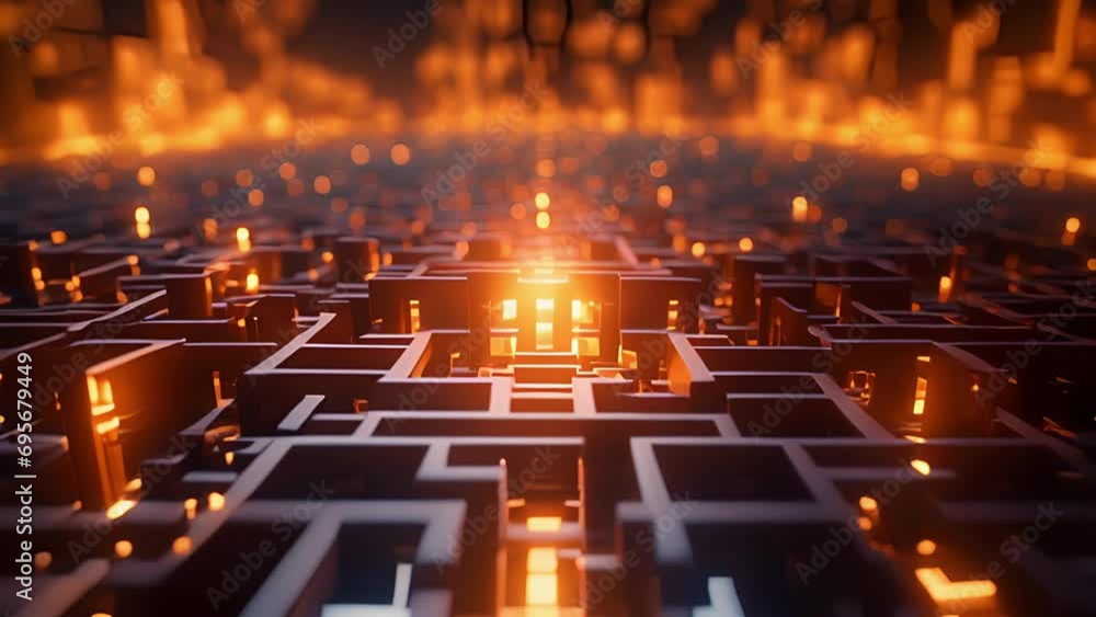 Learning Labyrinth A 3D maze of interconnected nodes, each representing ...