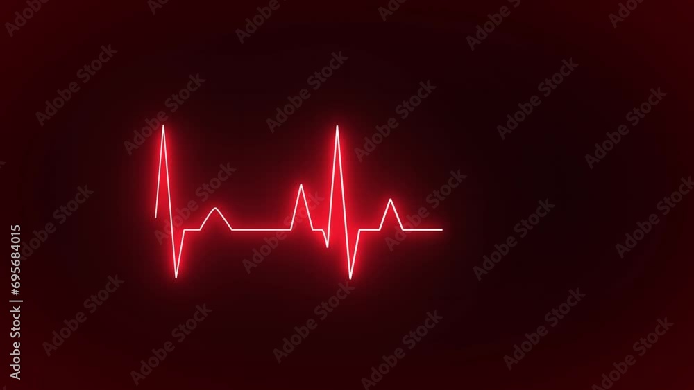 Glowing heart beat animation. animation of an ecg ekg display. Heart ...