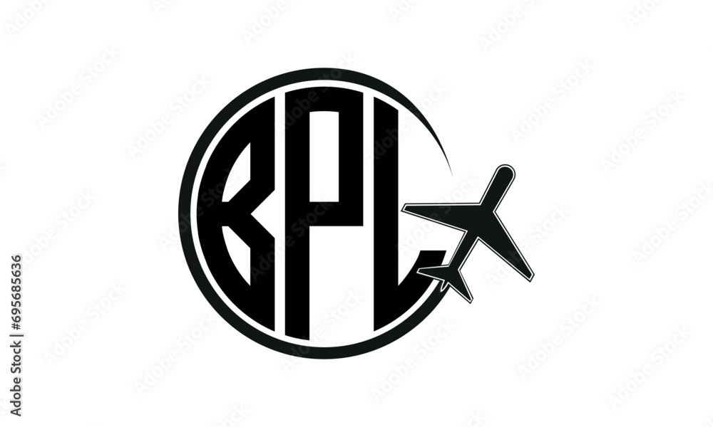 BPL three initial letter circle tour & travel agency logo design vector ...