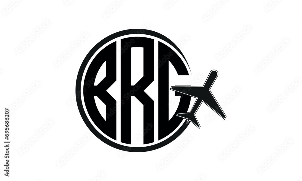 BRG three initial letter circle tour & travel agency logo design vector ...