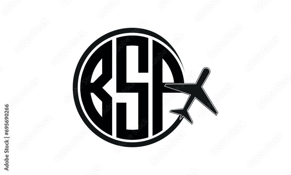 BSP three initial letter circle tour & travel agency logo design vector ...