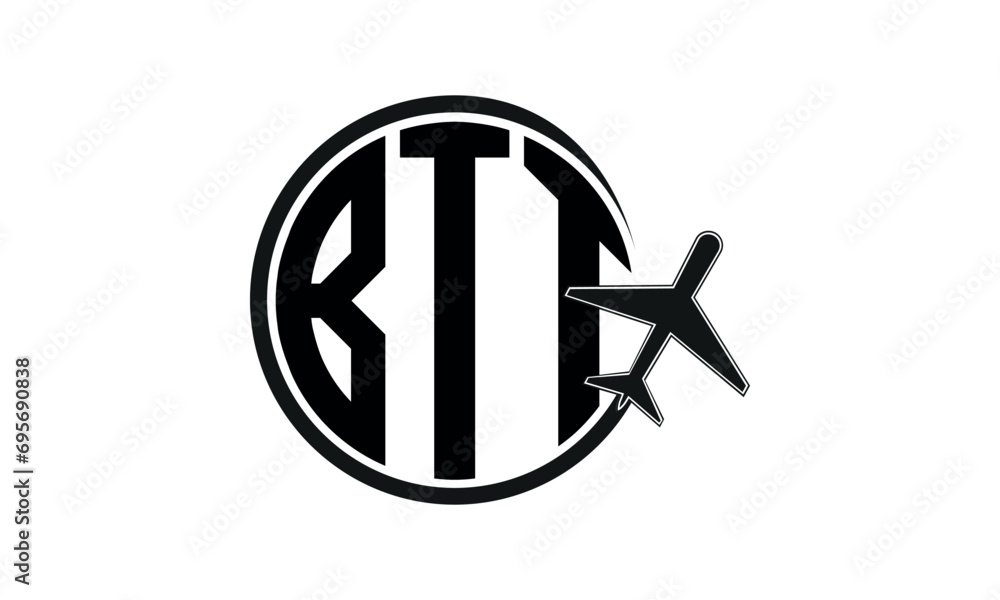 BTT three initial letter circle tour & travel agency logo design vector ...