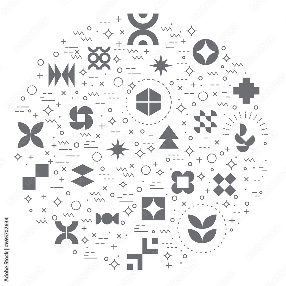 Simple Set of shape and symbol Related Vector Line Illustration ...