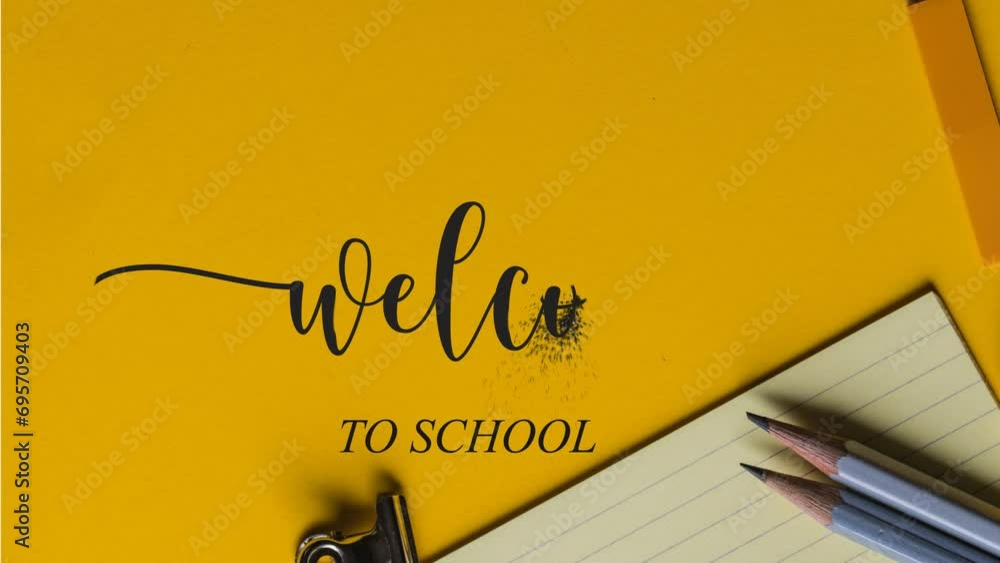 Animated Welcome Back to school , Welcome to school decorated lettering ...