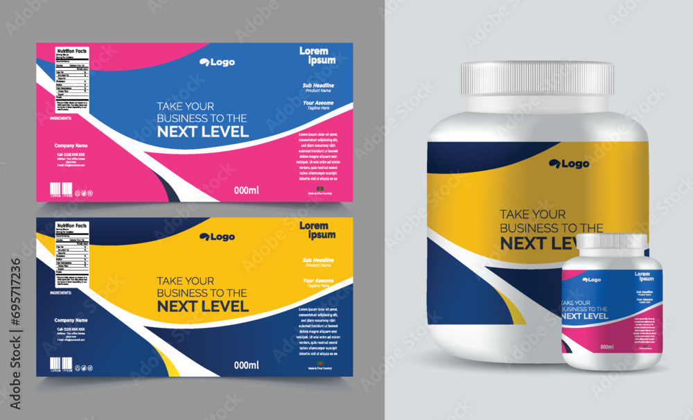 Vetor de Product label and natural honey design with vector new honey ...