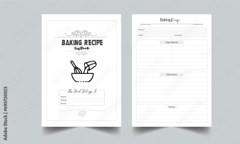Baking Recipe Log Book. Daily Gratitude Monthly & Yearly Undated ...