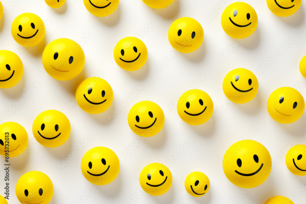 Sheet of iconic smiley face symbols isolated on white background Stock ...