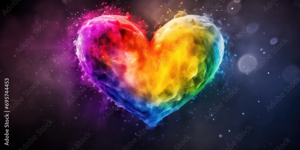 A heart-shaped rainbow symbolism LGBT Pride Month, representing love ...