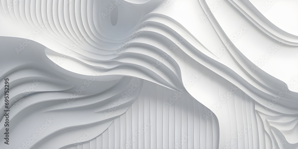 White and pallet combination single layer wave line 3d view wallpaper ...