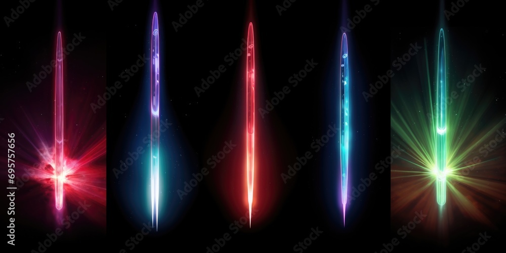 Four different colored lights on a black background. Versatile for ...
