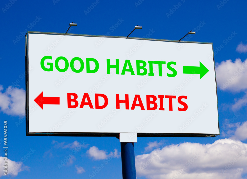 Good or bad habits symbol. Concept word Good habits Bad habits on ...