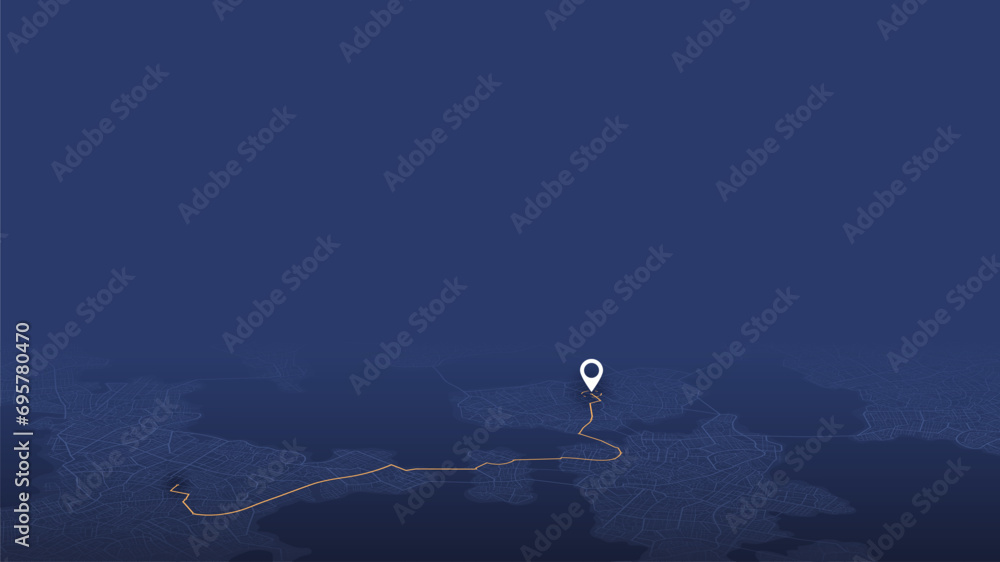 The path from a point to the intended goal, destinations, signs. roads ...