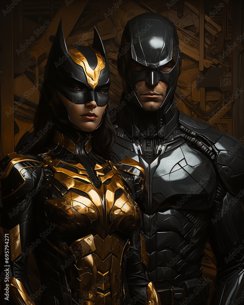 Photo An epic clash of good versus evil as a fictional superhero and ...