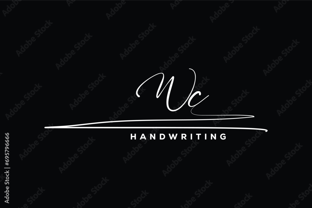 Vecteur Stock WC initials Handwriting signature logo. WC Hand drawn ...