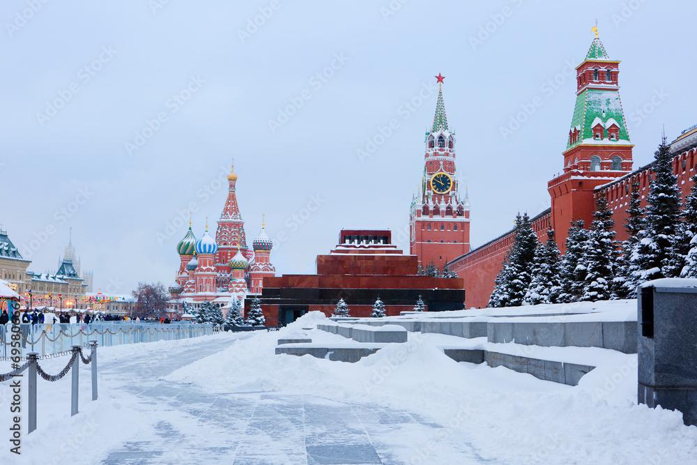 Moscow, Russia. Red Square. Vladimir Lenin's Mausoleum. Kremlin. The ...