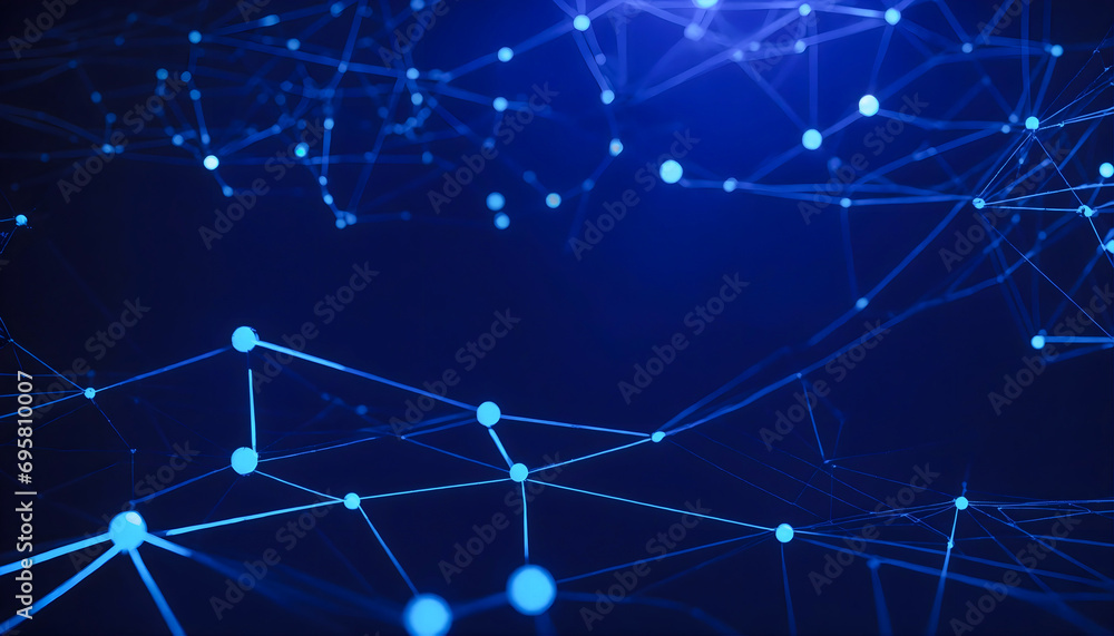 Ai Generatied Abstract blue technology background with a cyber network ...