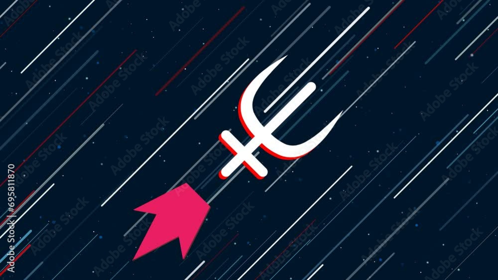 Vidéo Stock Astrological neptune symbol flies through the universe on a ...