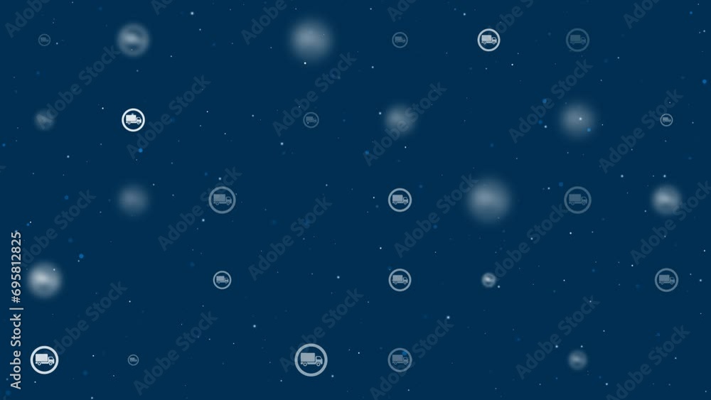 Template animation of evenly spaced truck traffic signs of different ...