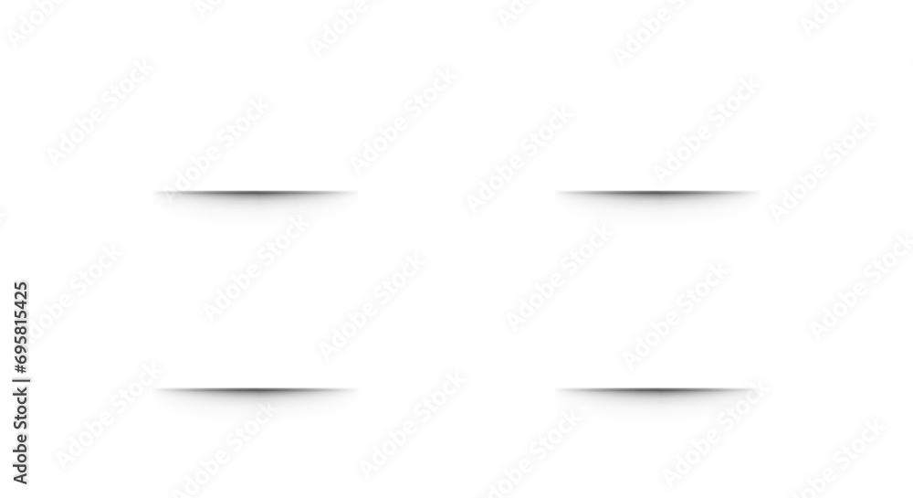 Horizontal shadow line. Shadow podium, table, shelf, stand. Realistic ...