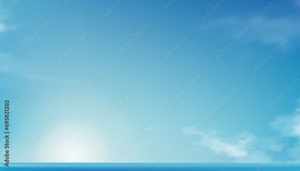 Sky Blue,Cloud Background,Horizon Clear Spring Sky in Morning by the ...